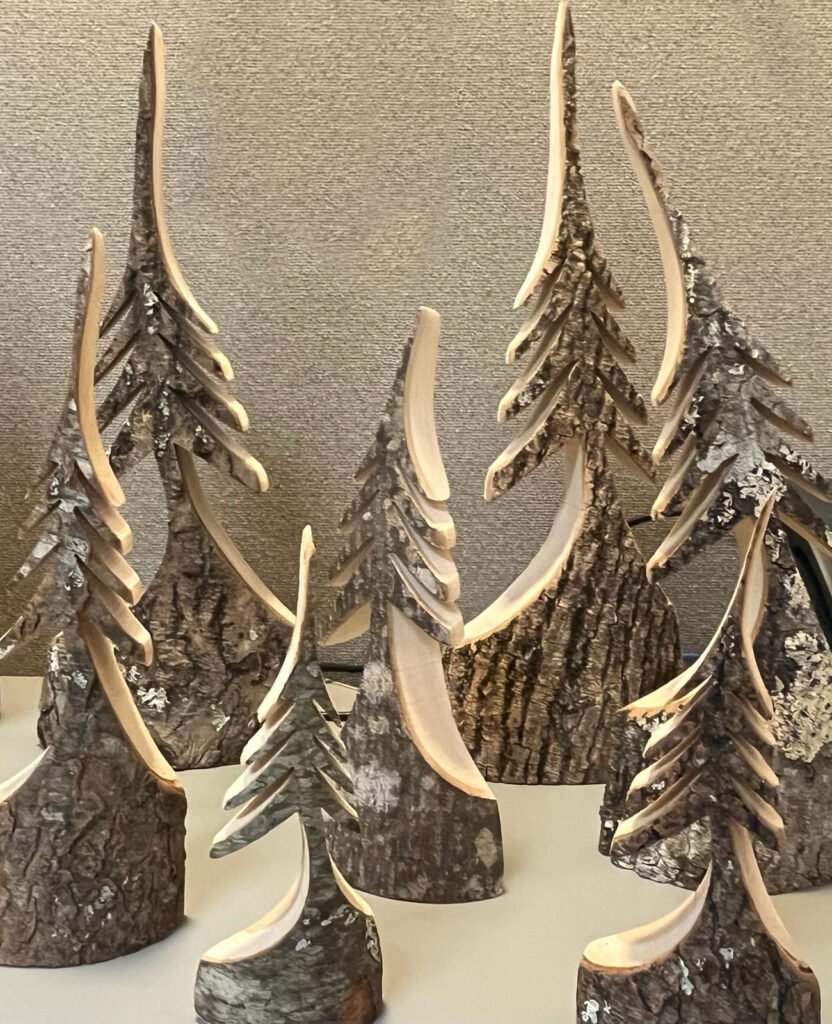 Hand Carved Christmas Trees – Peak Seasons